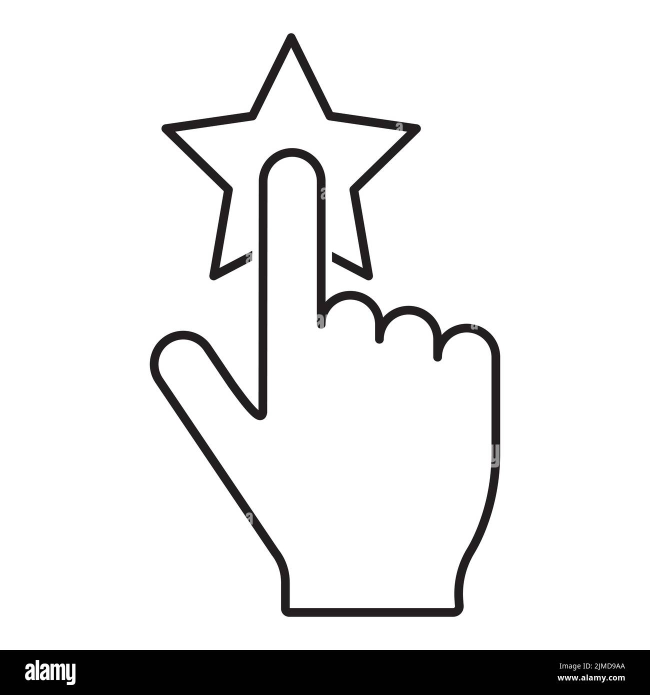 Credibility reputation icon vector hand push the star button sign for ...