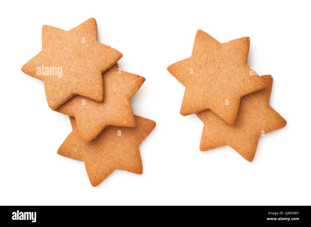 Gingerbread Cookies In Shape Of Stars Isolated Stock Photo - Alamy