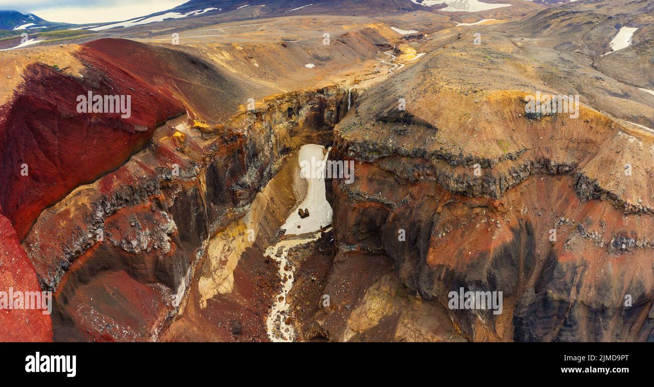 Colorful Dangerous Canyon On Kamchatka Stock Photo Alamy