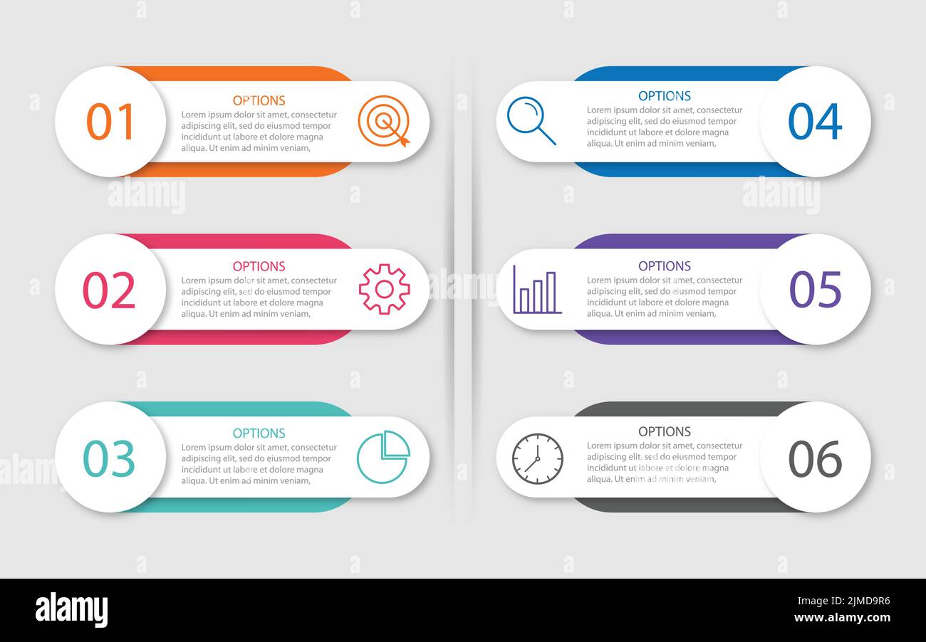 A business infographic style vector with options and space for editable ...