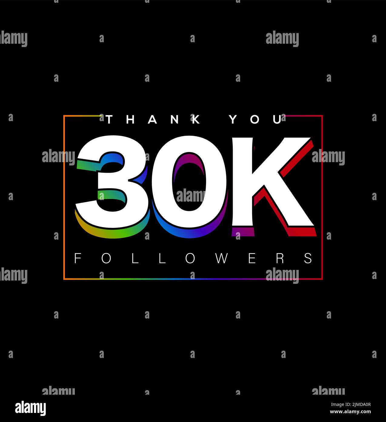 A vector illustration of "Thank You 30K Followers" banner design Stock ...