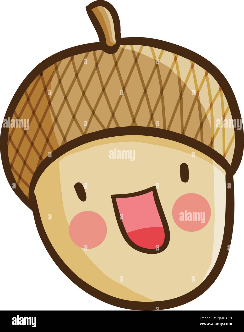 A vector design of a smiling cartoon acorn on a white background Stock ...