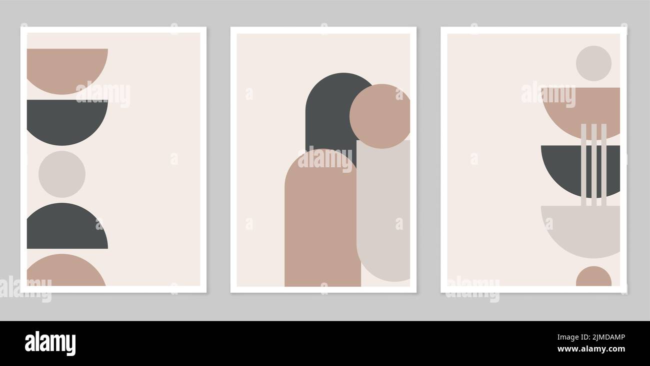 A set of abstract posters depicting simple figures Stock Vector Image ...