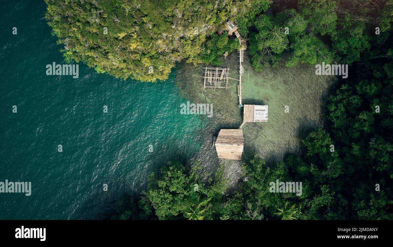 Home of the finest fishermen in the world. High angle shot of a built ...