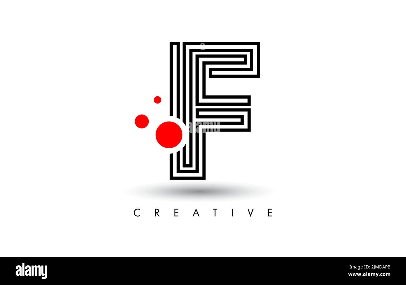 Lines F Letter Logo Letter made of Lines. Monogram Style Letter Icon ...