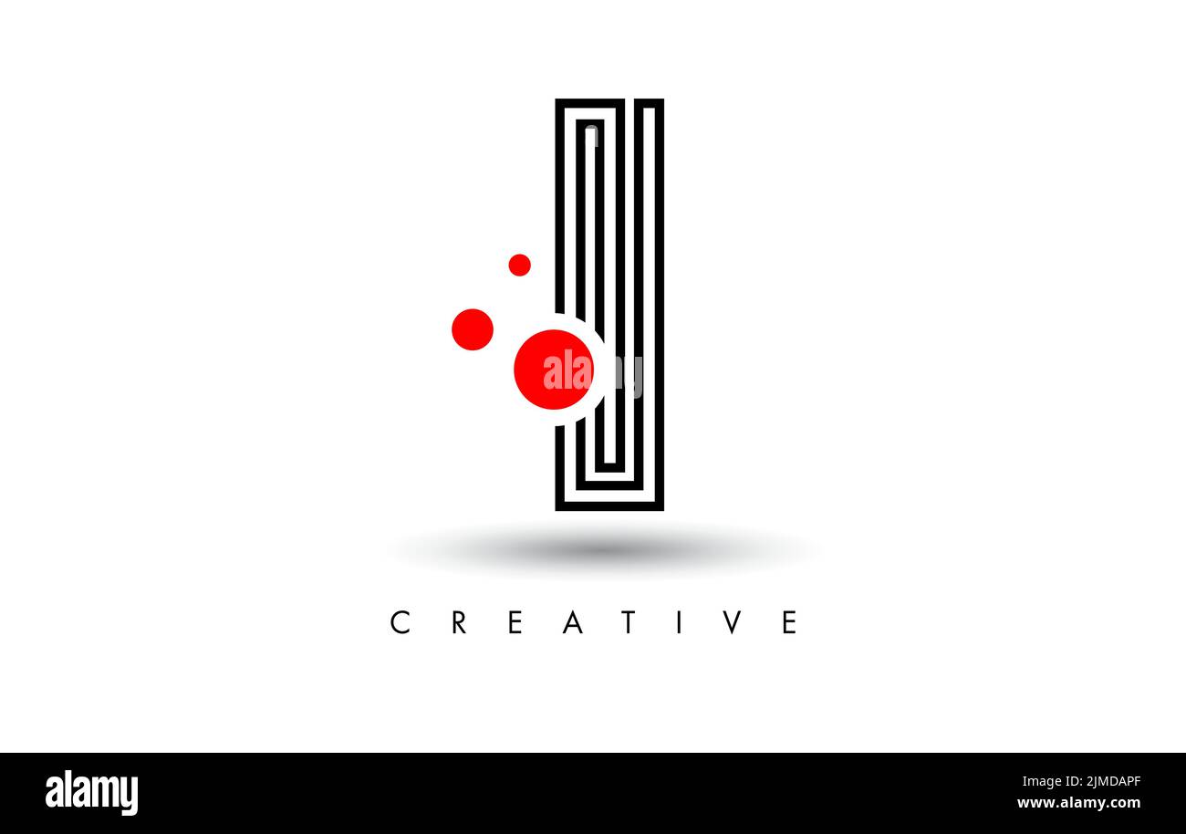 Lines I Letter Logo Letter made of Lines. Monogram Style Letter Icon ...