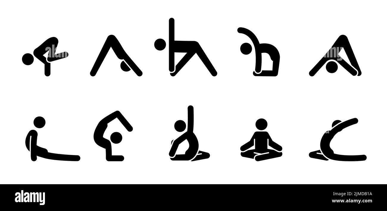 Yoga pictogram icon people. Yoga pose, meditate practice, sport ...