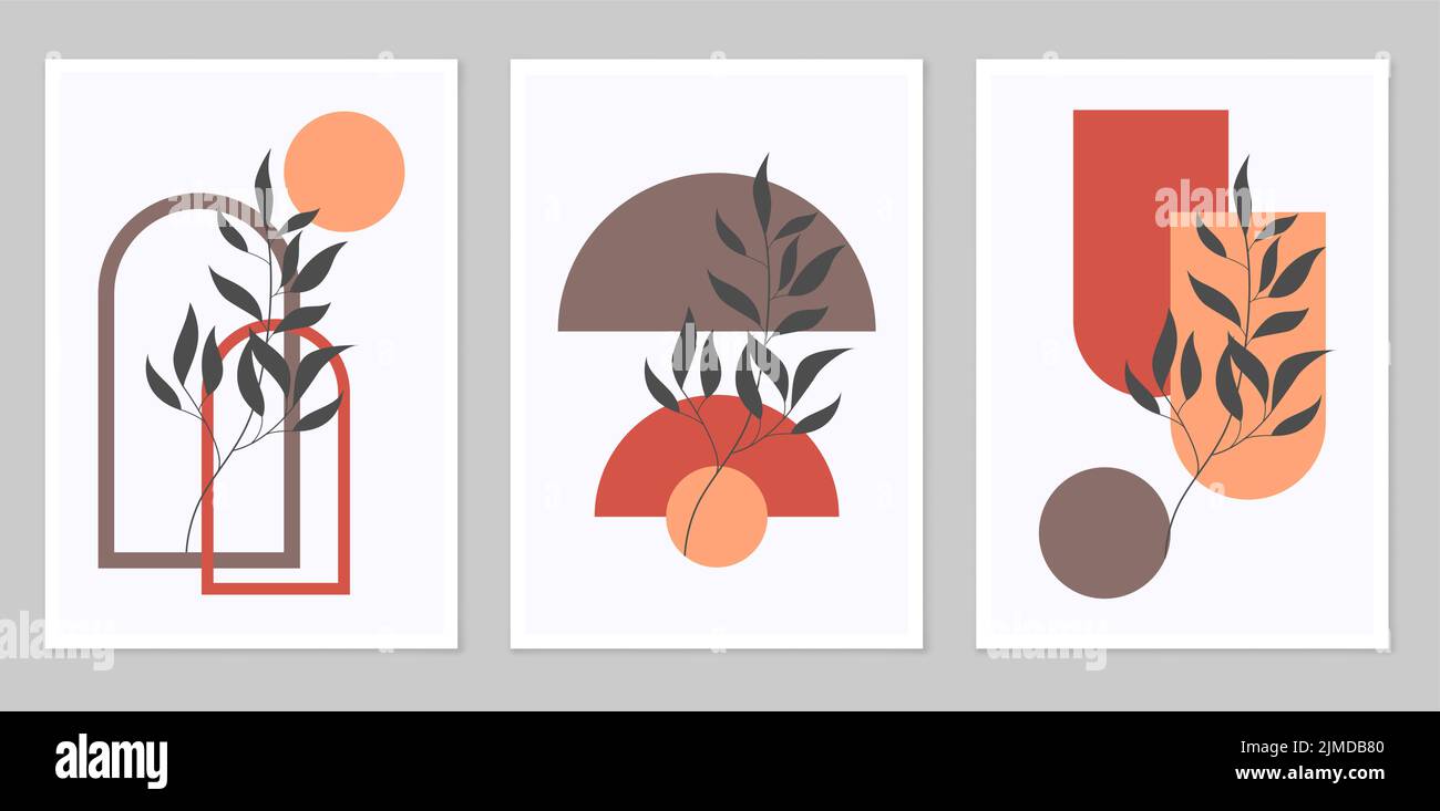 A set of abstract posters depicting simple figures Stock Vector Image ...