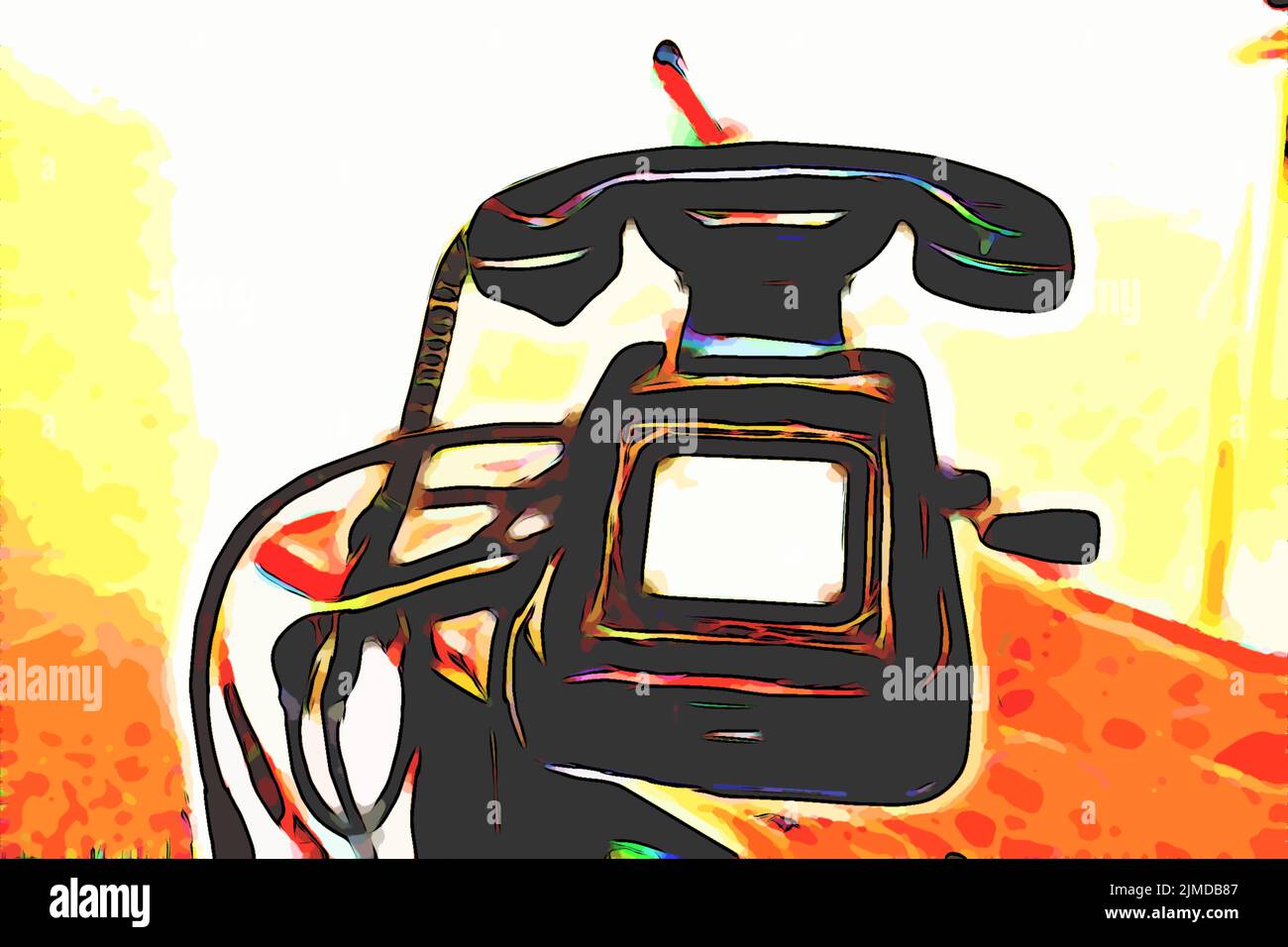 Old phone drawing hi-res stock photography and images - Alamy