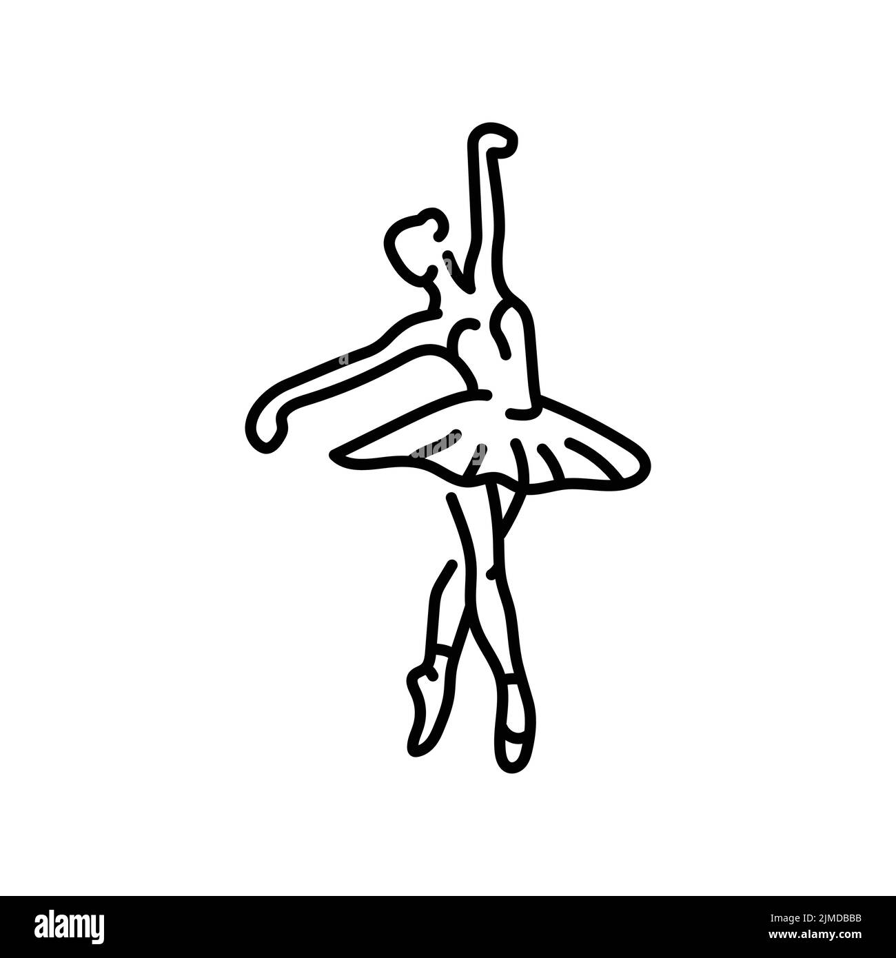 Beauty ballerina color line icon. Ballet dance. Pictogram for web page ...
