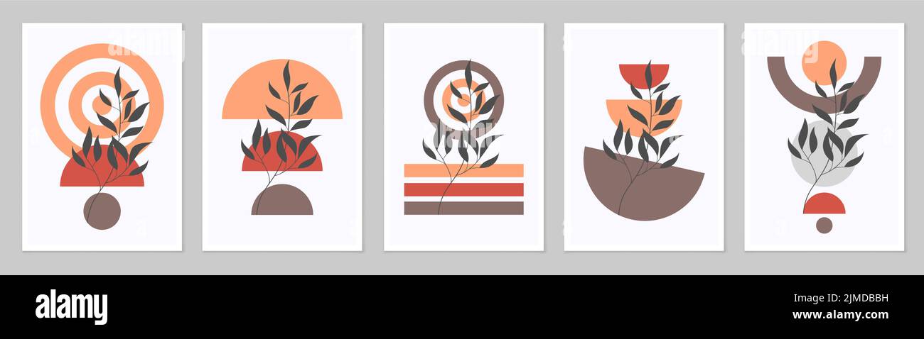 A set of abstract posters depicting simple figures Stock Vector Image ...