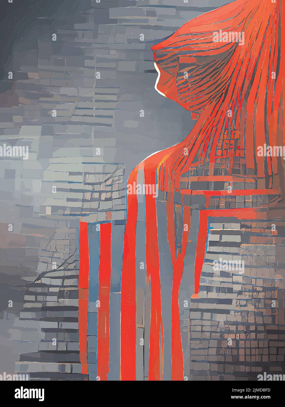 digital painting of abstract lines Stock Vector Image & Art - Alamy