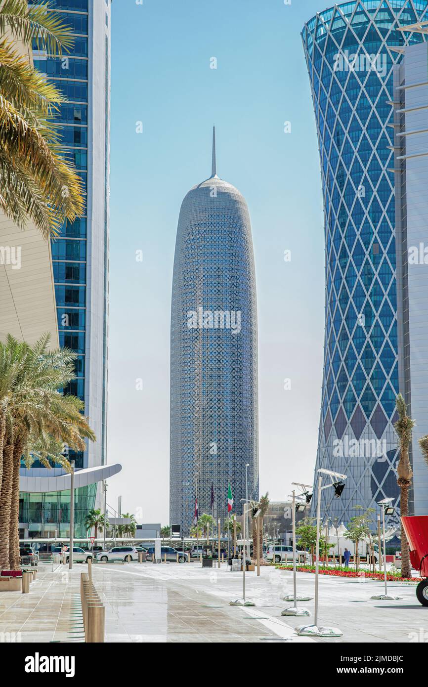 Qatar petroleum building tower hi-res stock photography and images - Alamy