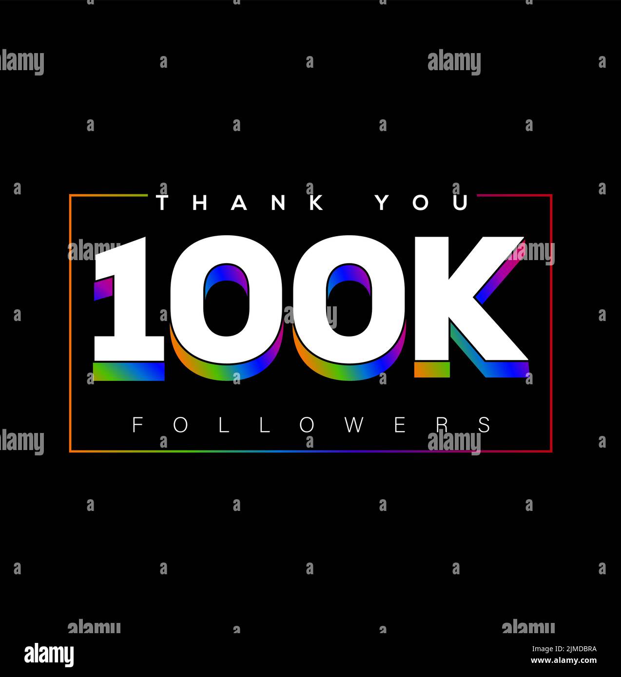 A vector illustration of "Thank You 100K Followers" banner design Stock ...