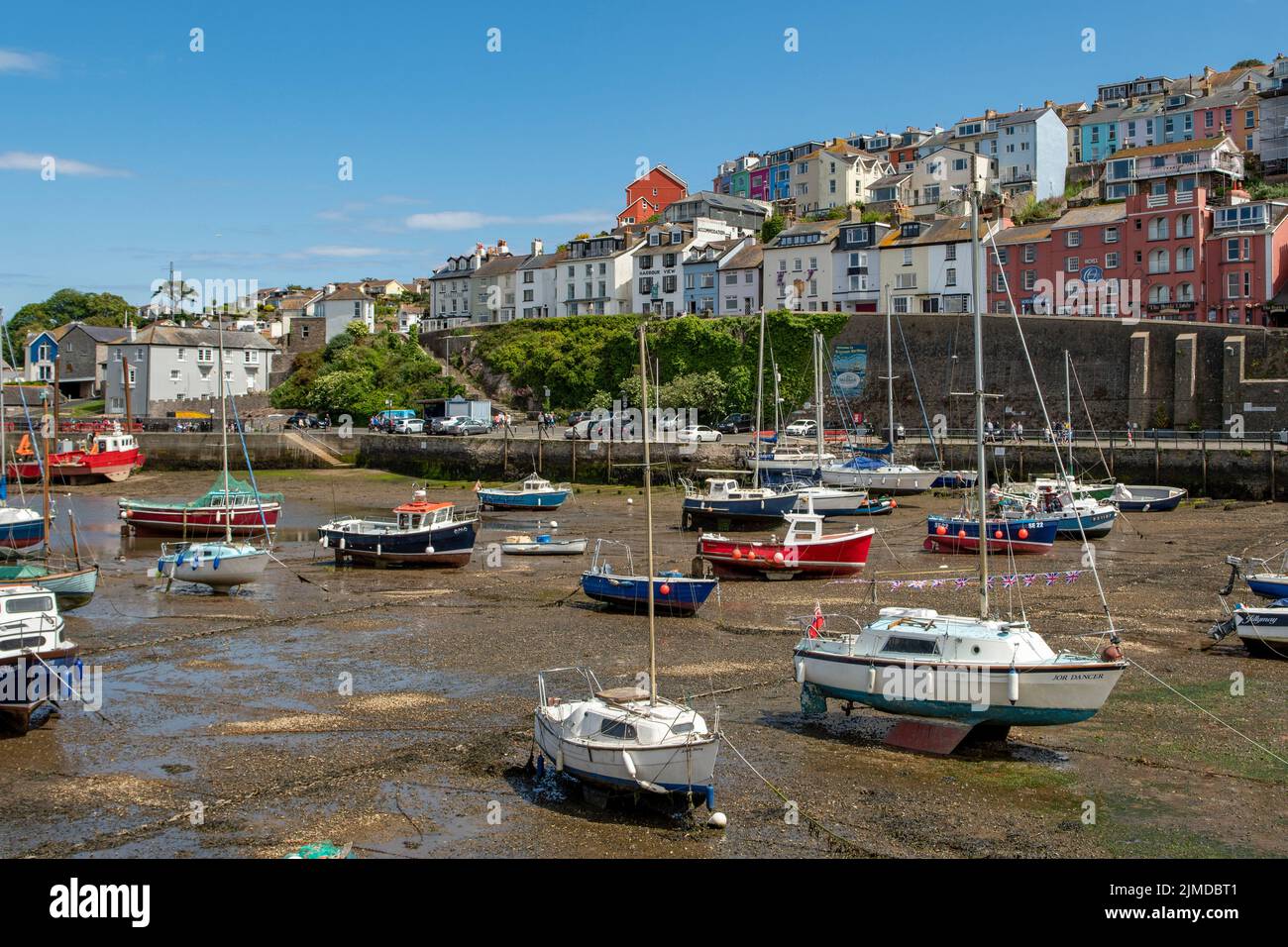 Low Tide in the Harbour, Brixham, Devon, England Stock Photo - Alamy