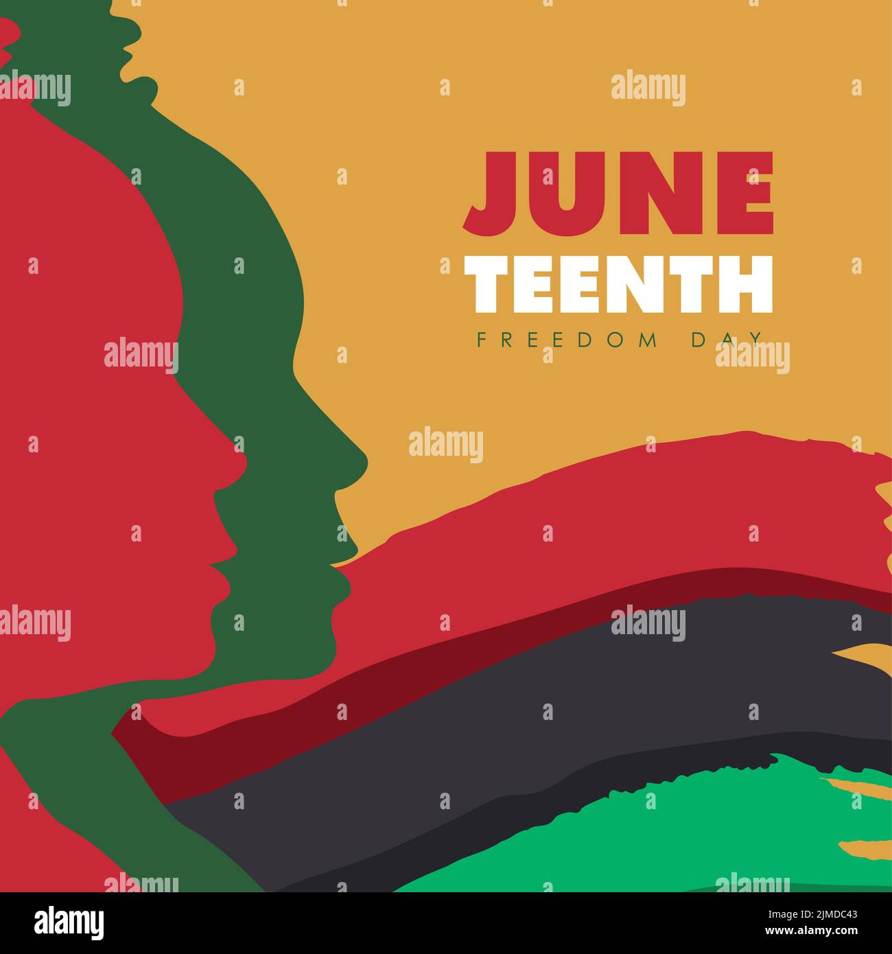 happy juneteenth freedom day with profiles Stock Vector Image & Art - Alamy