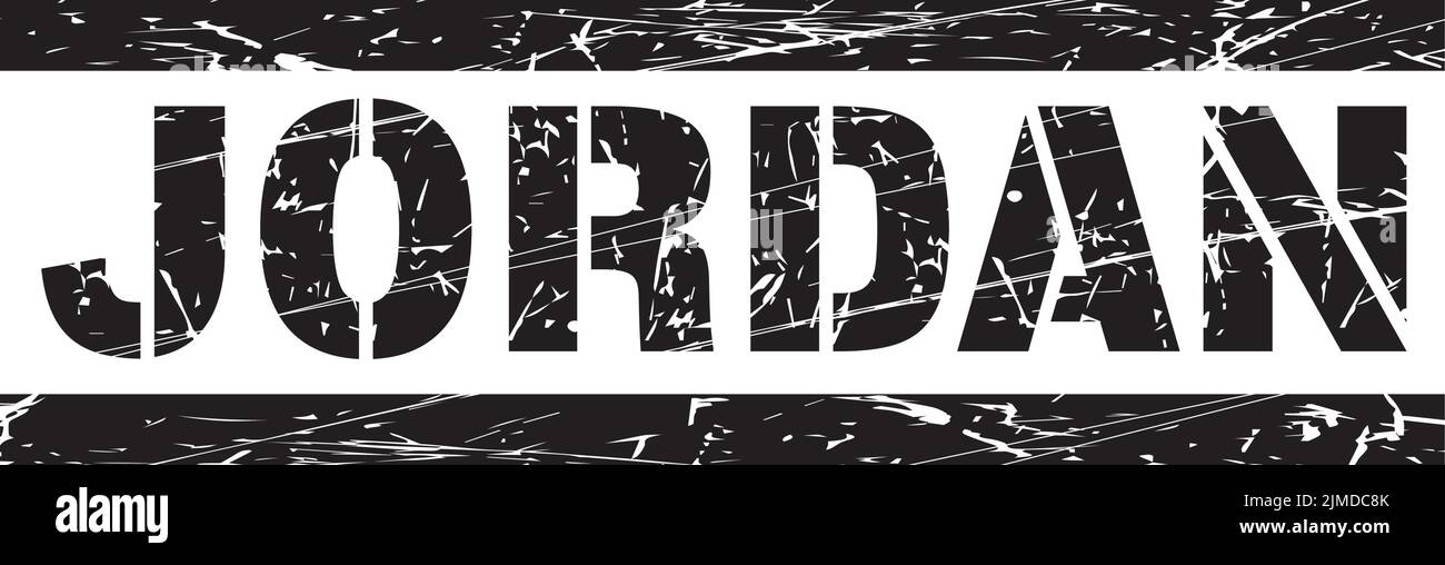 A vector illustration of the black text "Jordan" on the white ...