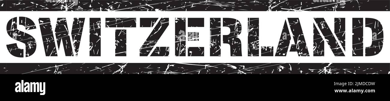 A vector illustration of the word "Switzerland" written in black on a ...