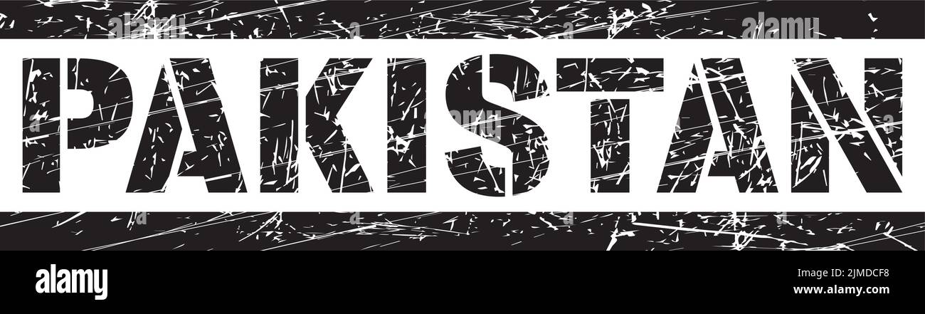 A vector illustration of the word "Pakistan" written in black on a ...