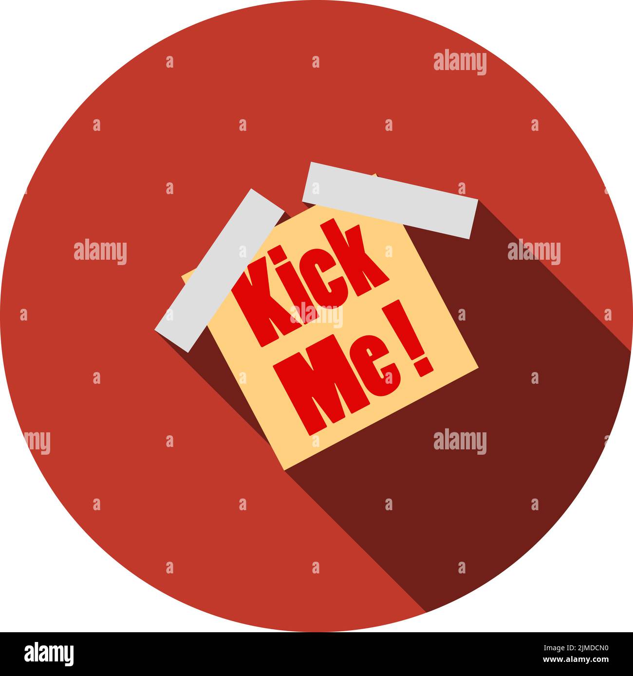 April Fool's Day Icon. Flat Circle Stencil Design With Long Shadow ...