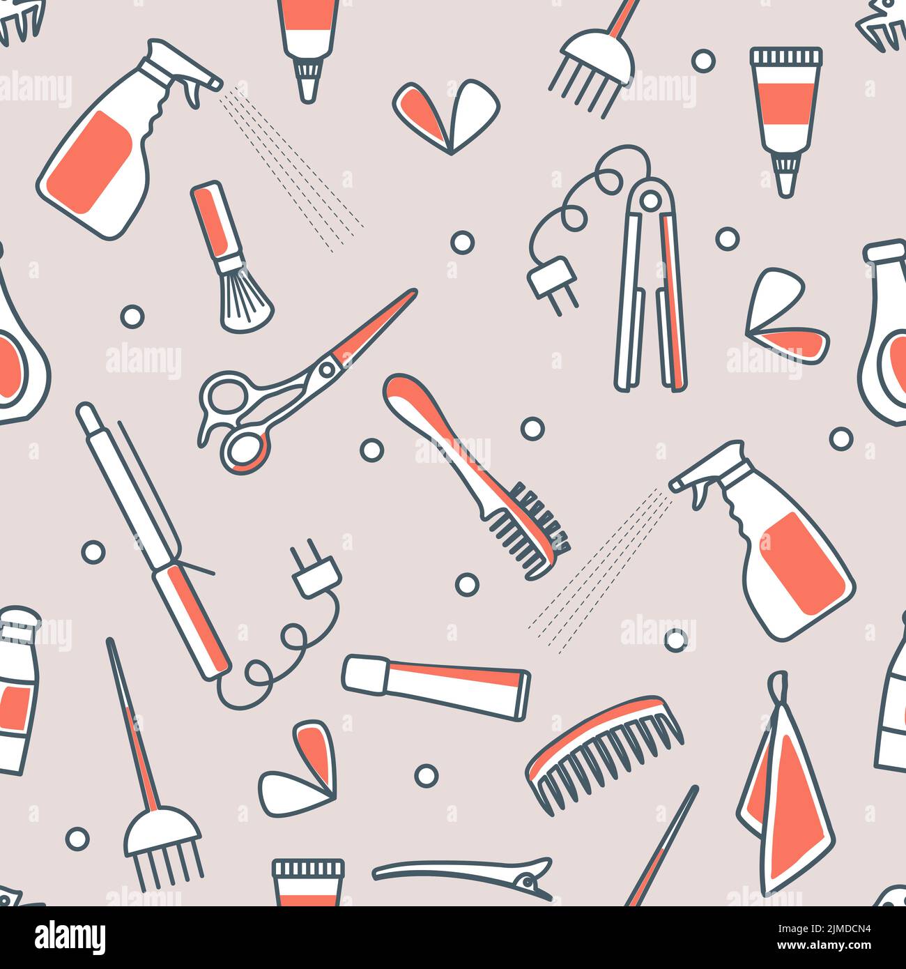 Vector Barbershop seamless pattern Illustration Professional ...