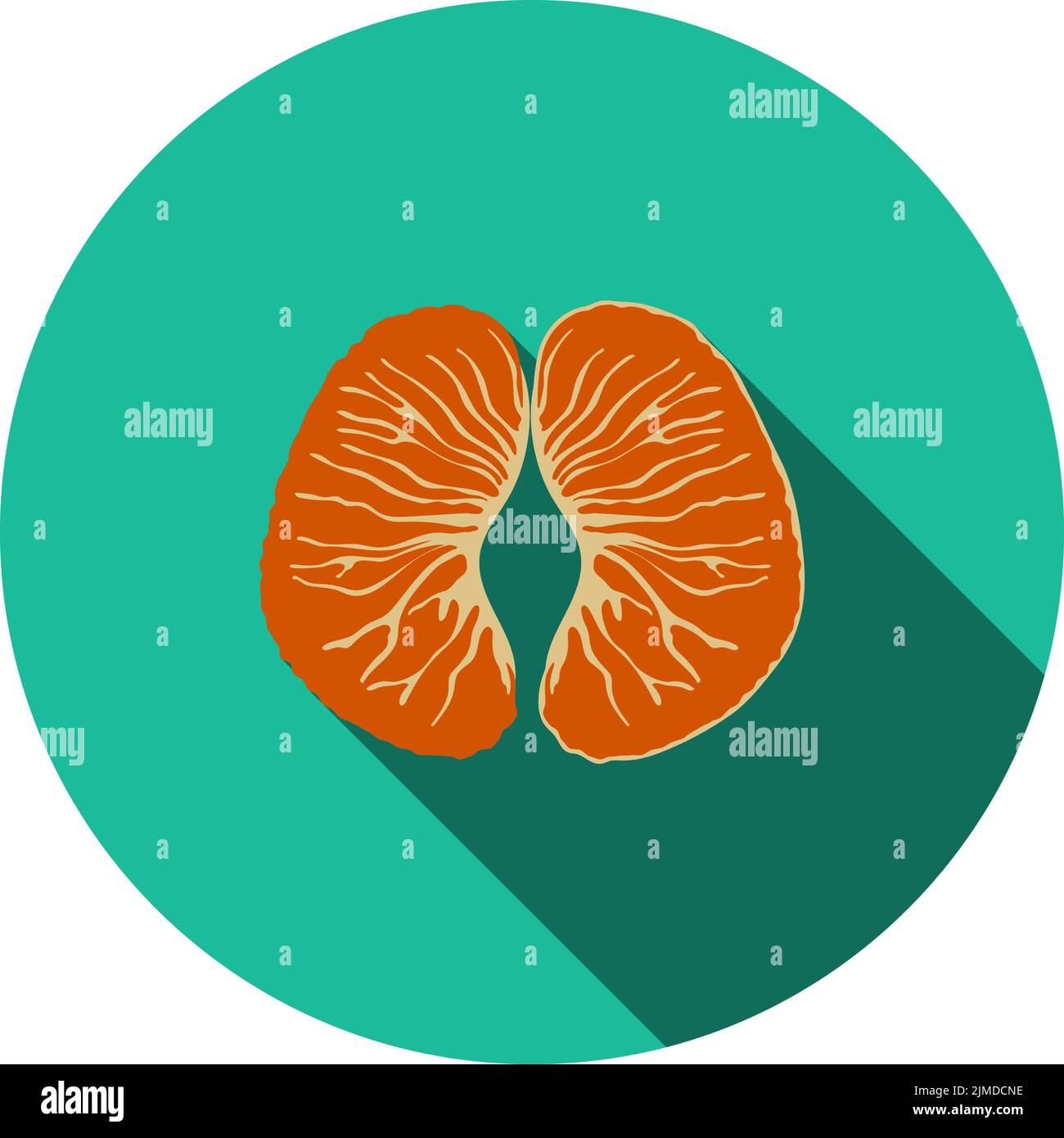 Icon Of Mandarin In Ui Colors. Flat Circle Stencil Design With Long ...