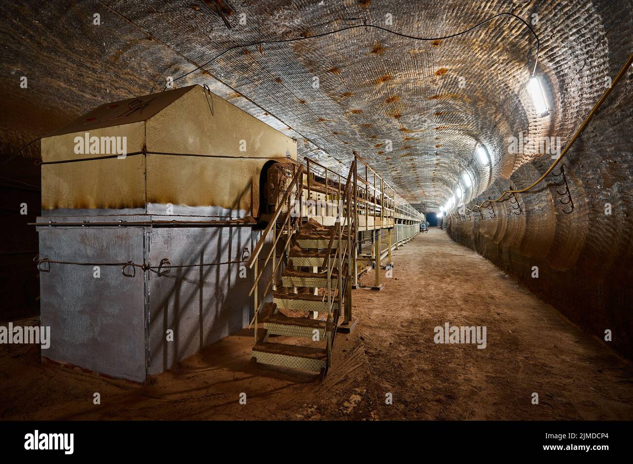 Production line with steps and service ground in quarry Stock Photo - Alamy
