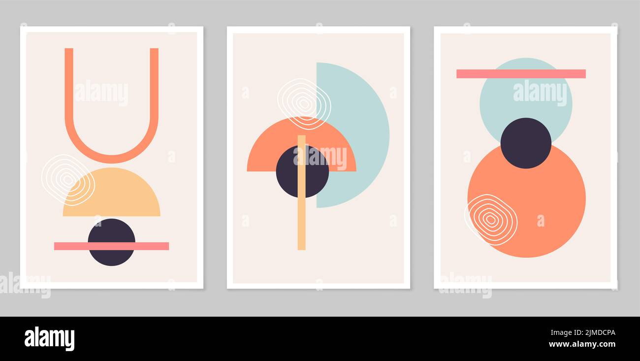 Modern minimalist art print. Composition of simple figures Stock Vector ...