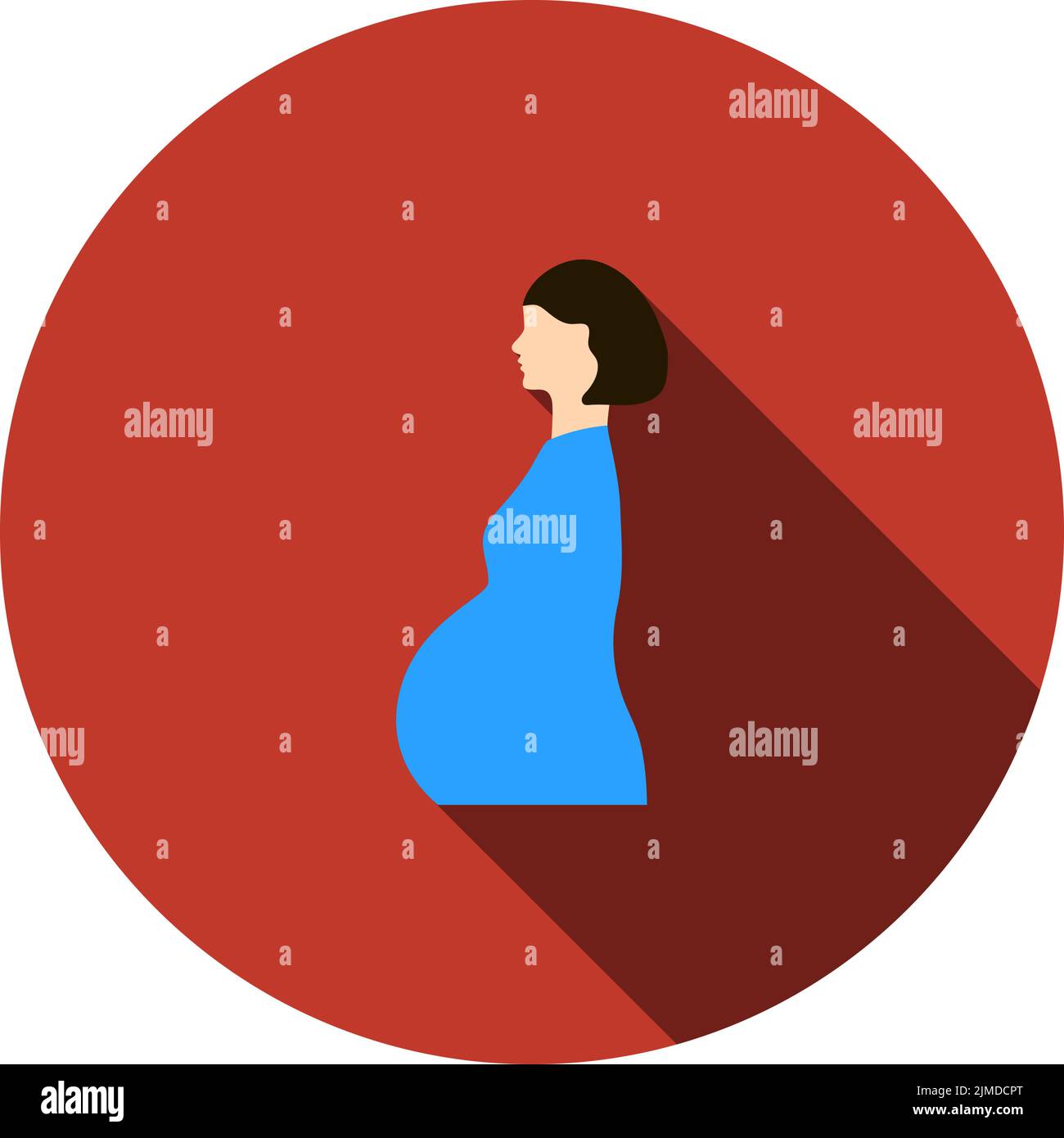 Mothers Day Icon Flat Circle Stencil Design With Long Shadow Vector