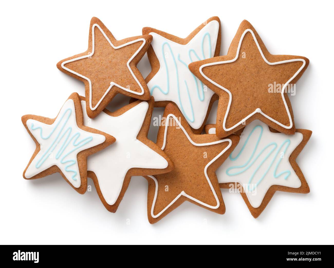 Composition Of Gingerbread Stars Isolated On White Stock Photo - Alamy