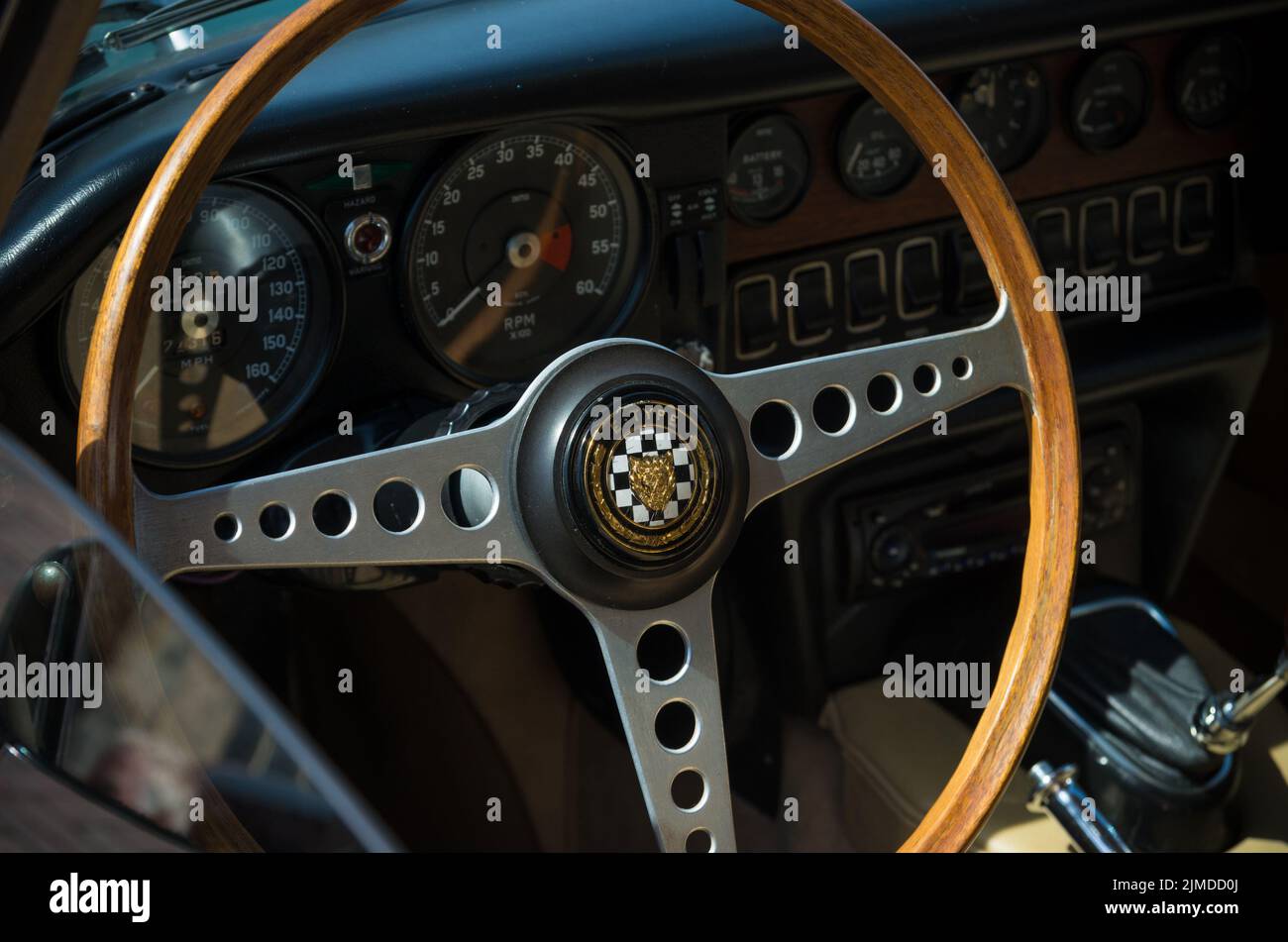 Jaguar e-type interior Stock Photo - Alamy