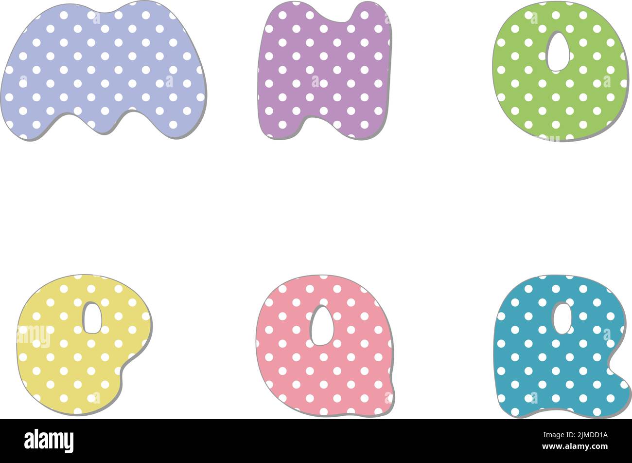 Polka dot alphabet.Pastel polka dots font. Hand drawn letter design for ...