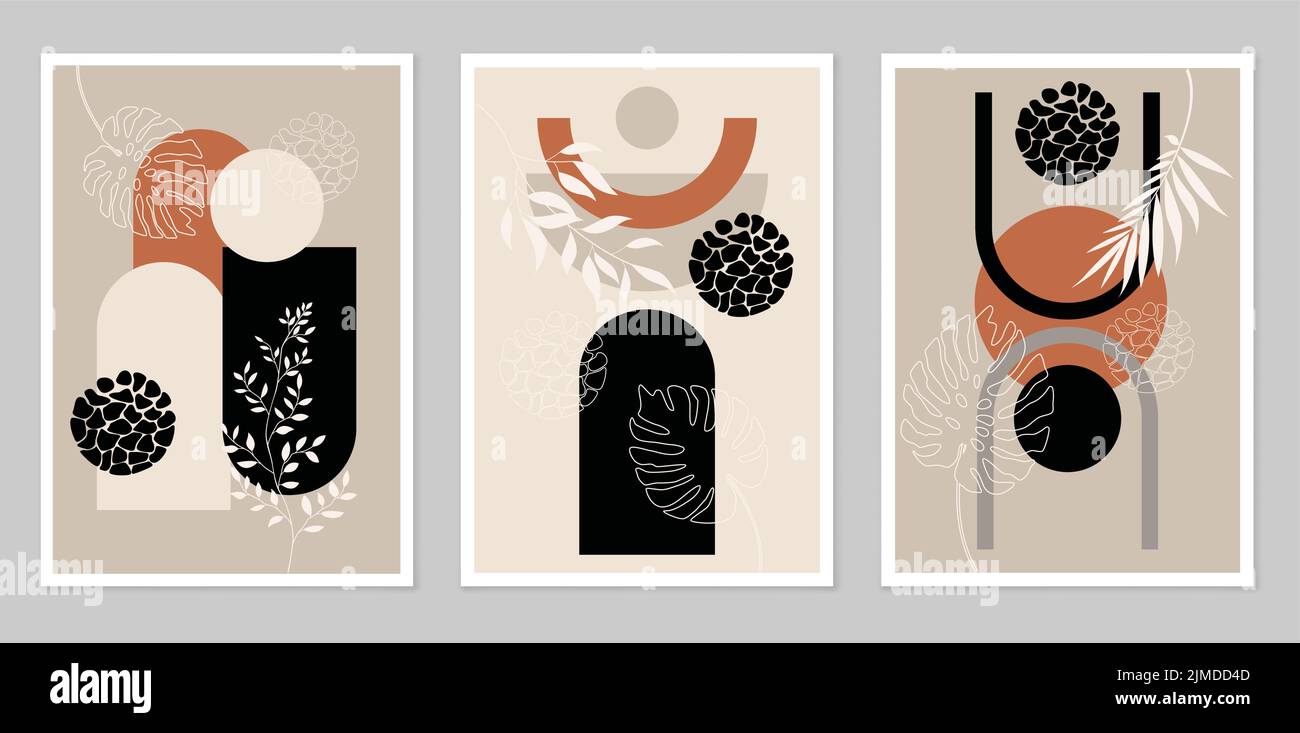 Collection of posters. Minimalism style. With a modern boho style ...