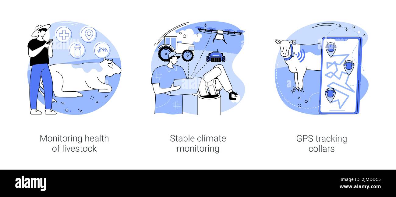 Smart farming isolated cartoon vector illustrations se Stock Vector ...
