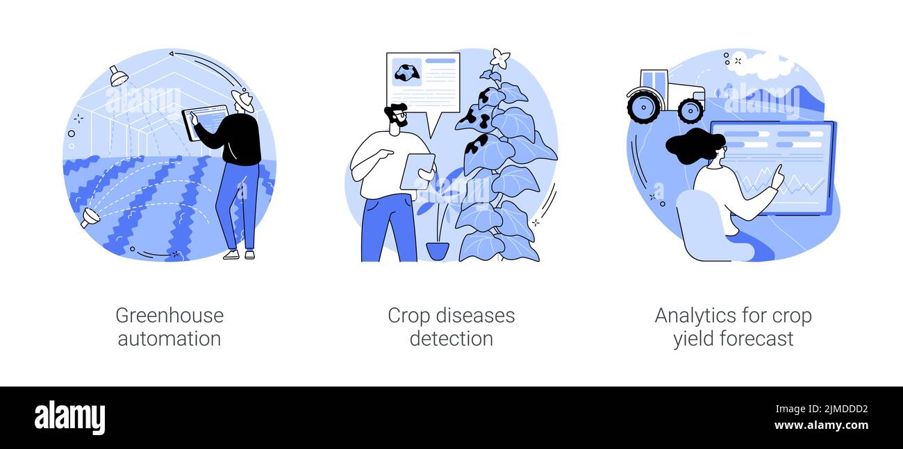 Smart technologies for modern farming isolated cartoon vector ...