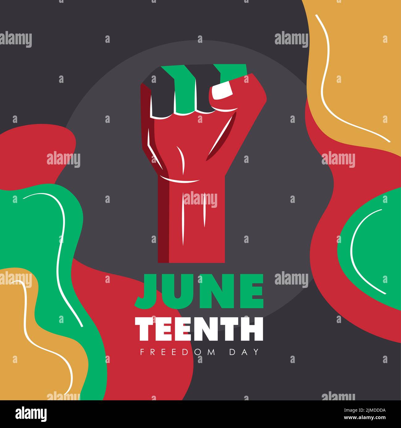 juneteenth freedom day lettering with fist Stock Vector Image & Art - Alamy