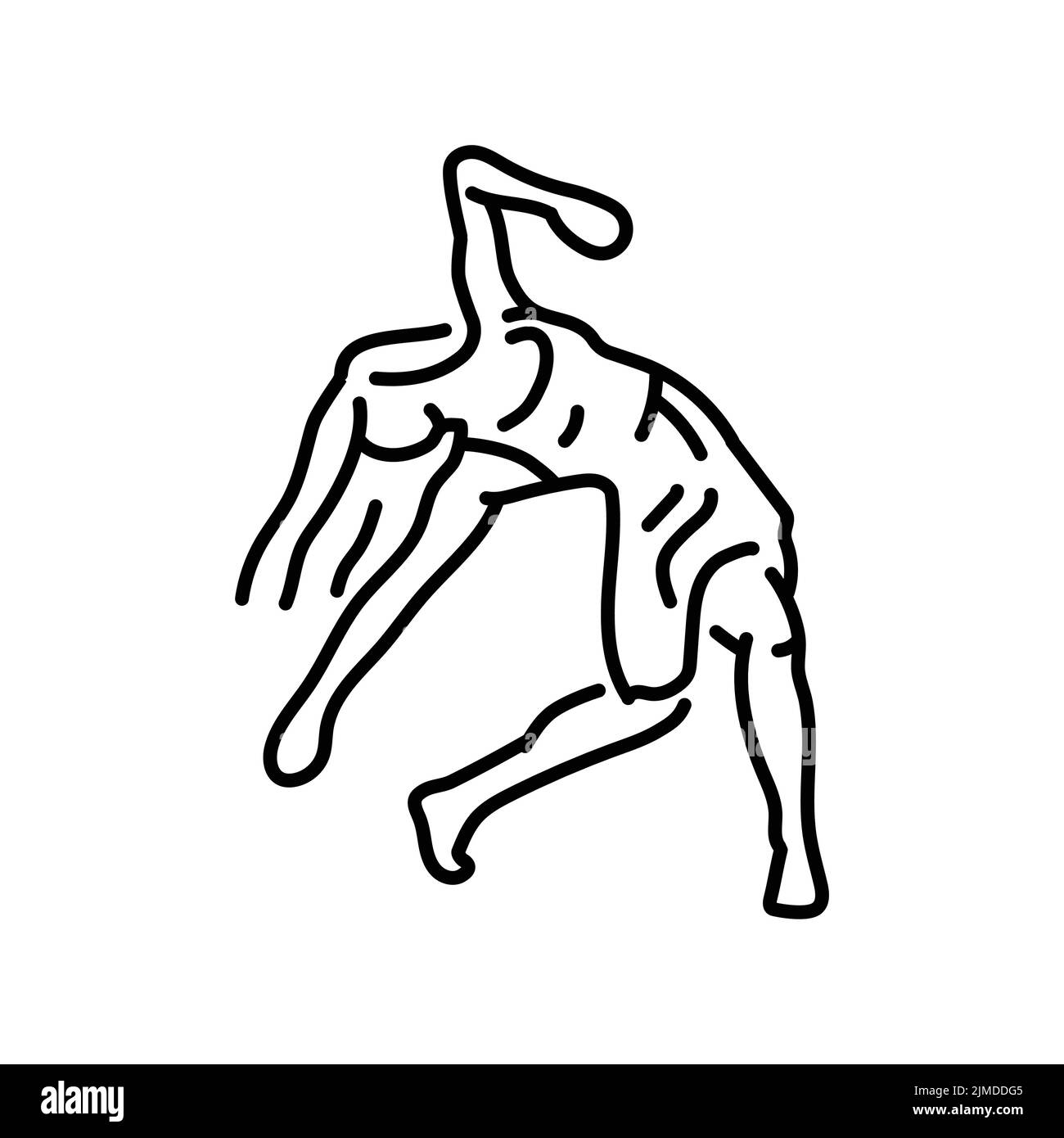 Contemporary dance color line icon. Woman dancing. Pictogram for web ...