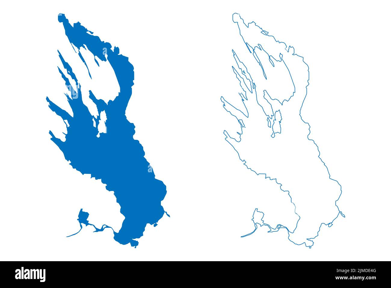 Lake Onega (Russia, Russian Federation) map vector illustration ...
