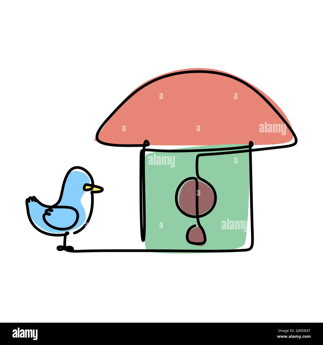 Simple bird cage line Stock Vector Images - Alamy