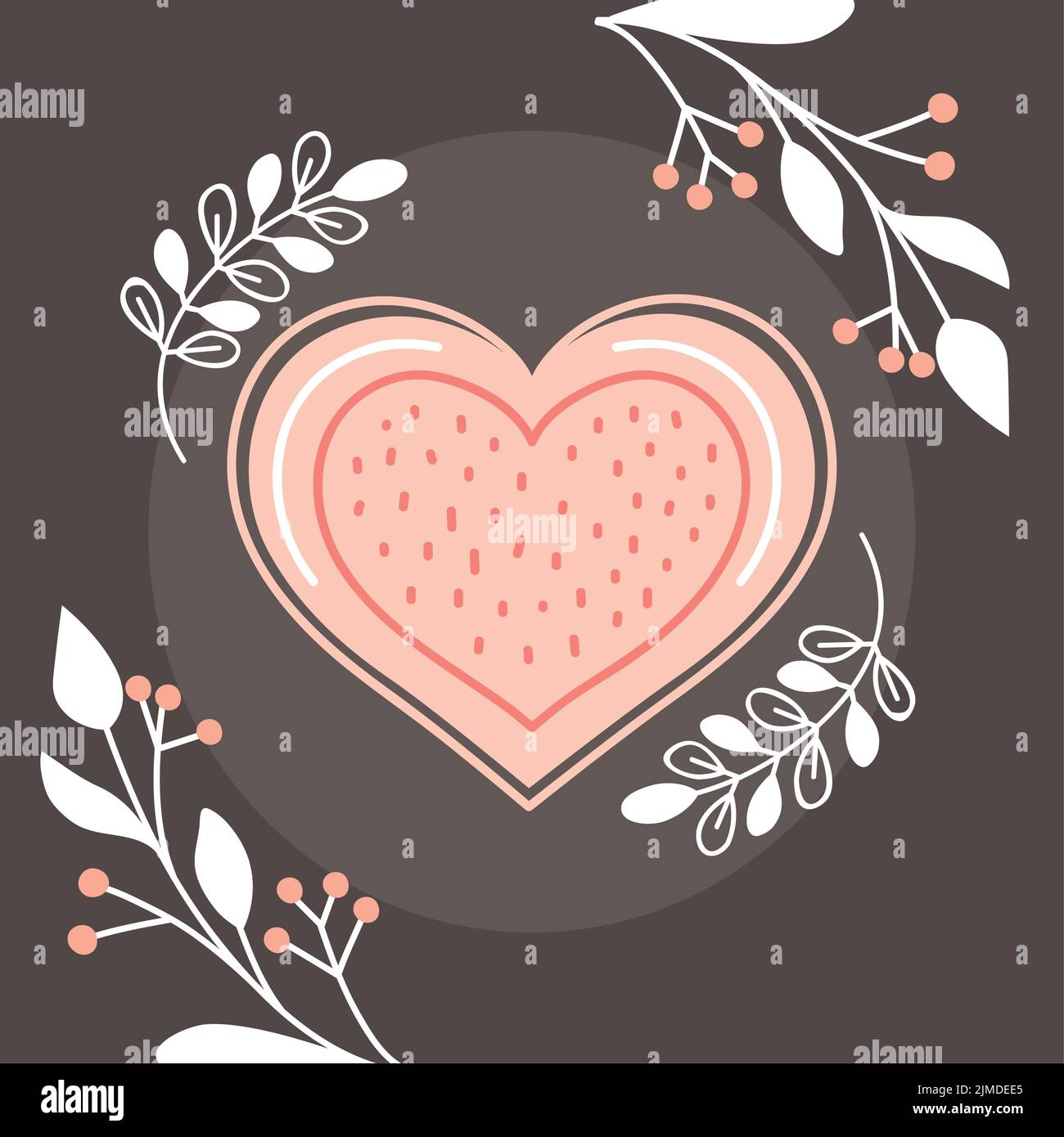 heart with leafs frame card Stock Vector Image & Art - Alamy
