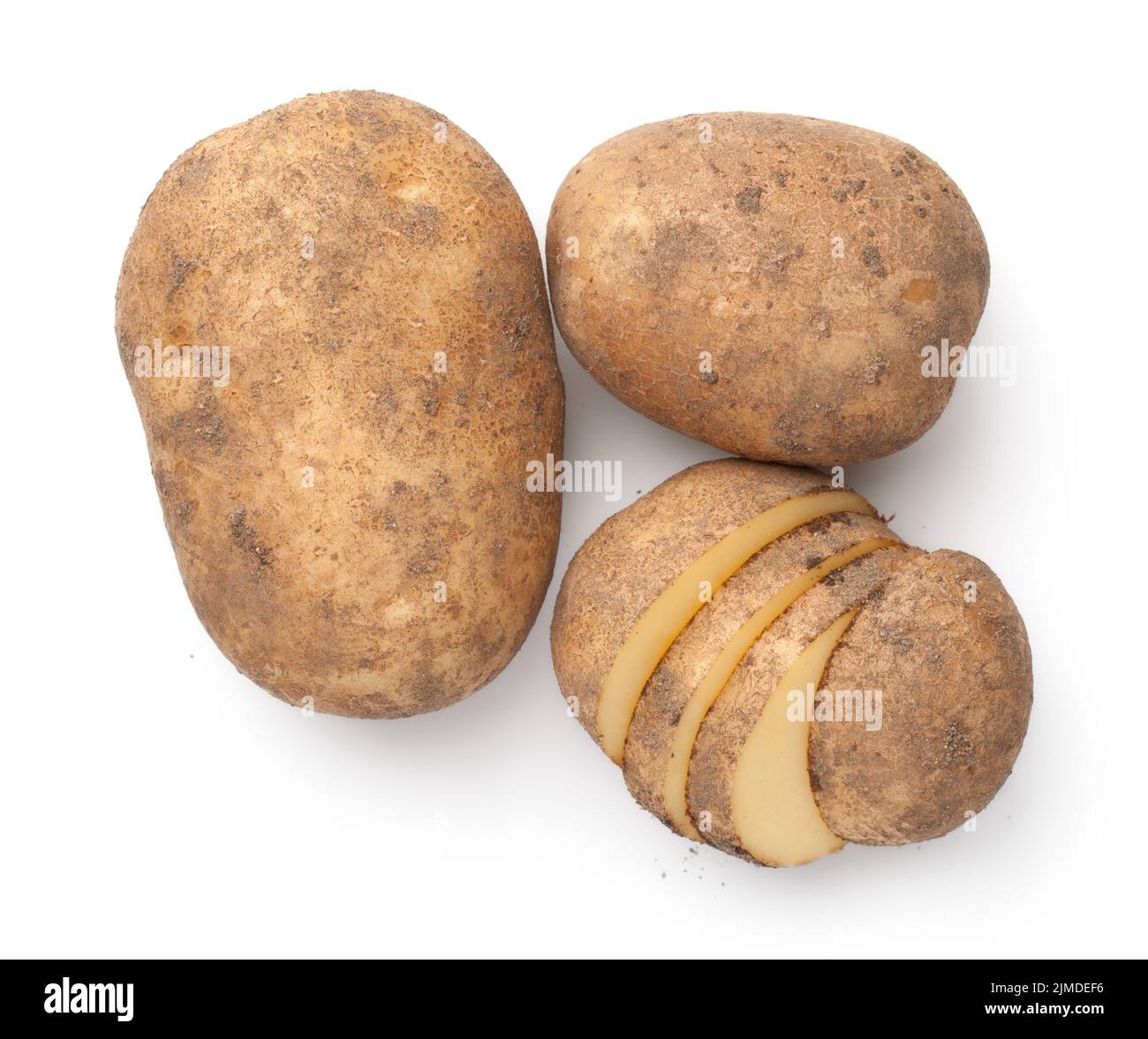 Organic Potatoes Composition Isolated Over White Background Stock Photo ...