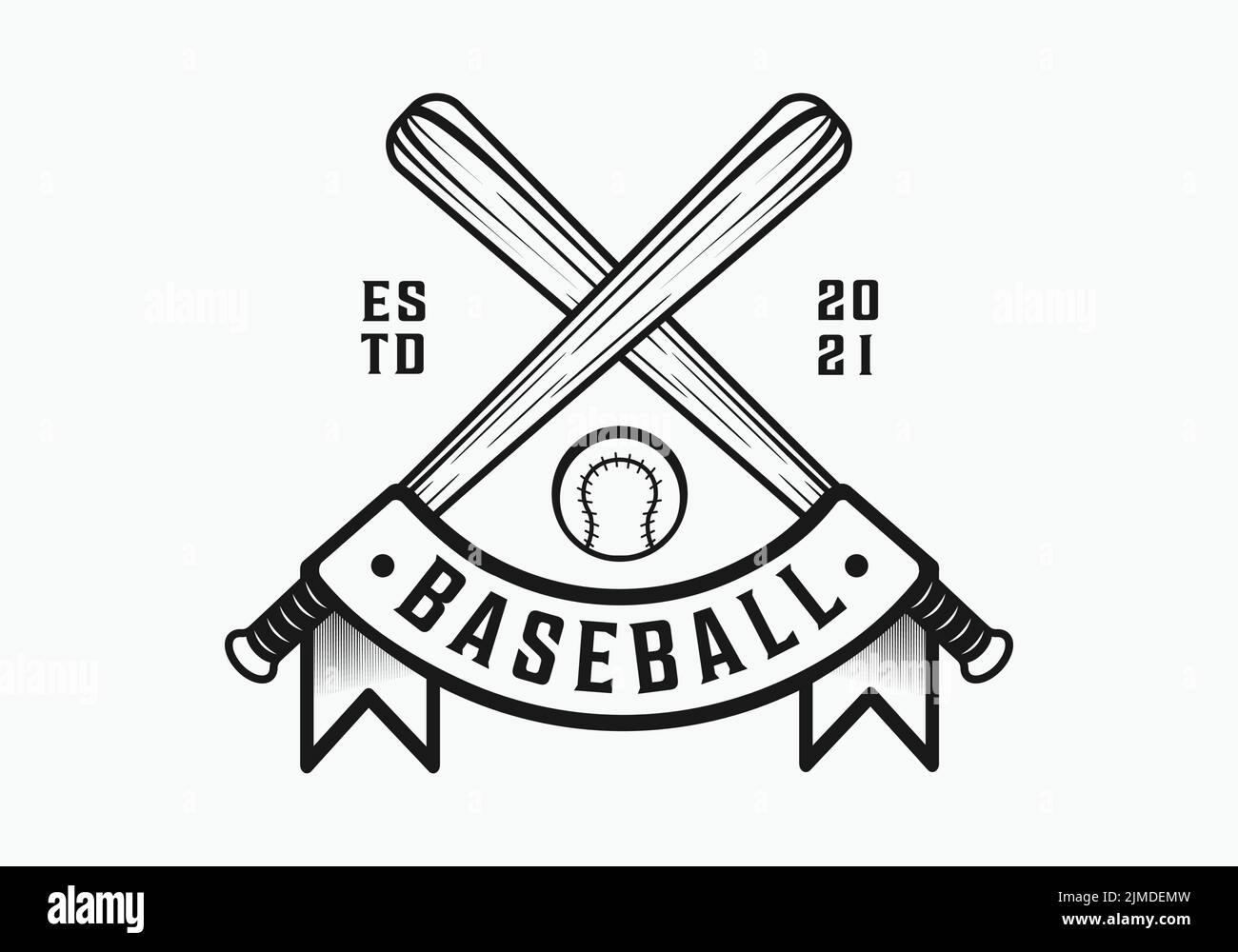 A simple illustration of a baseball logo idea on a white background ...