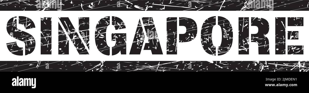 A vector illustration of the word "Singapore" written in black on a ...