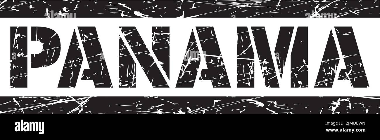 A vector illustration of the black text "Panama" on the white ...