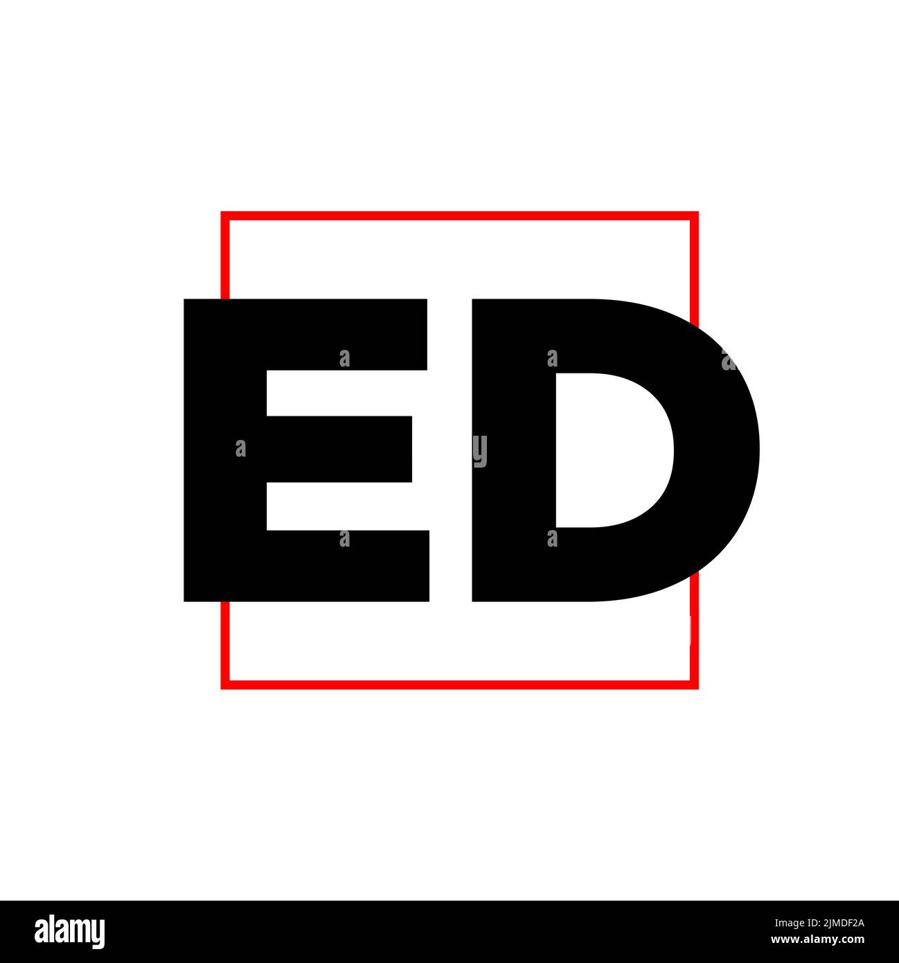 A vector design of a logo with black text and a red rectangle on a ...