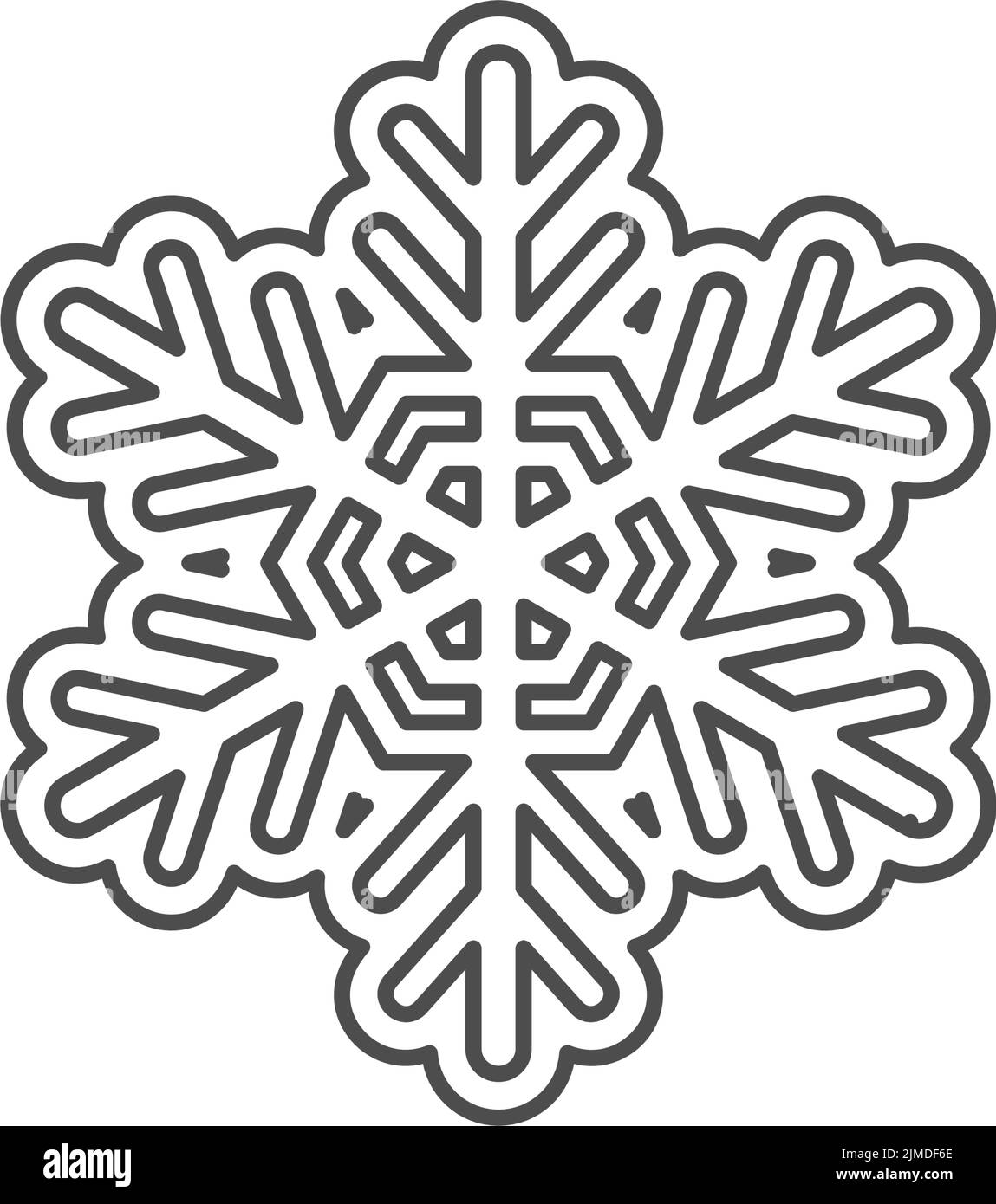Snowflake silhouette icon. Snow flake stencil blueprint Stock Vector ...