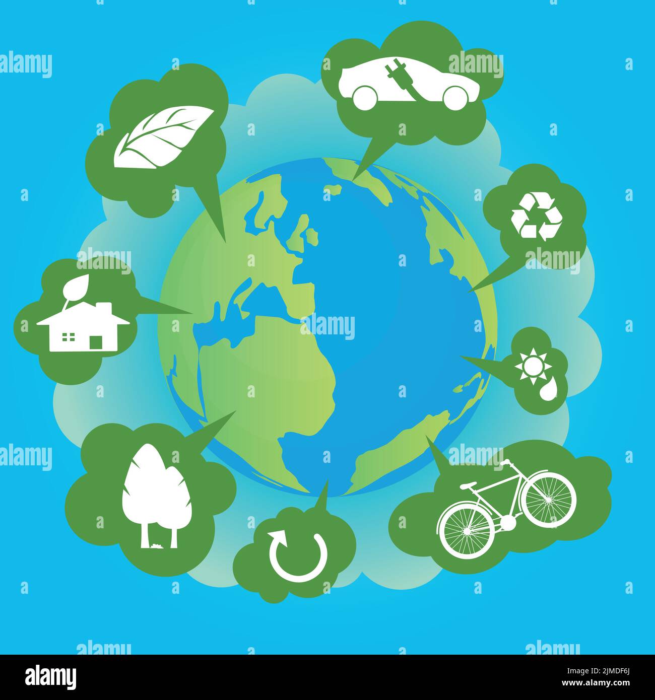 Earth globe green recycle symbol Stock Vector Images - Alamy