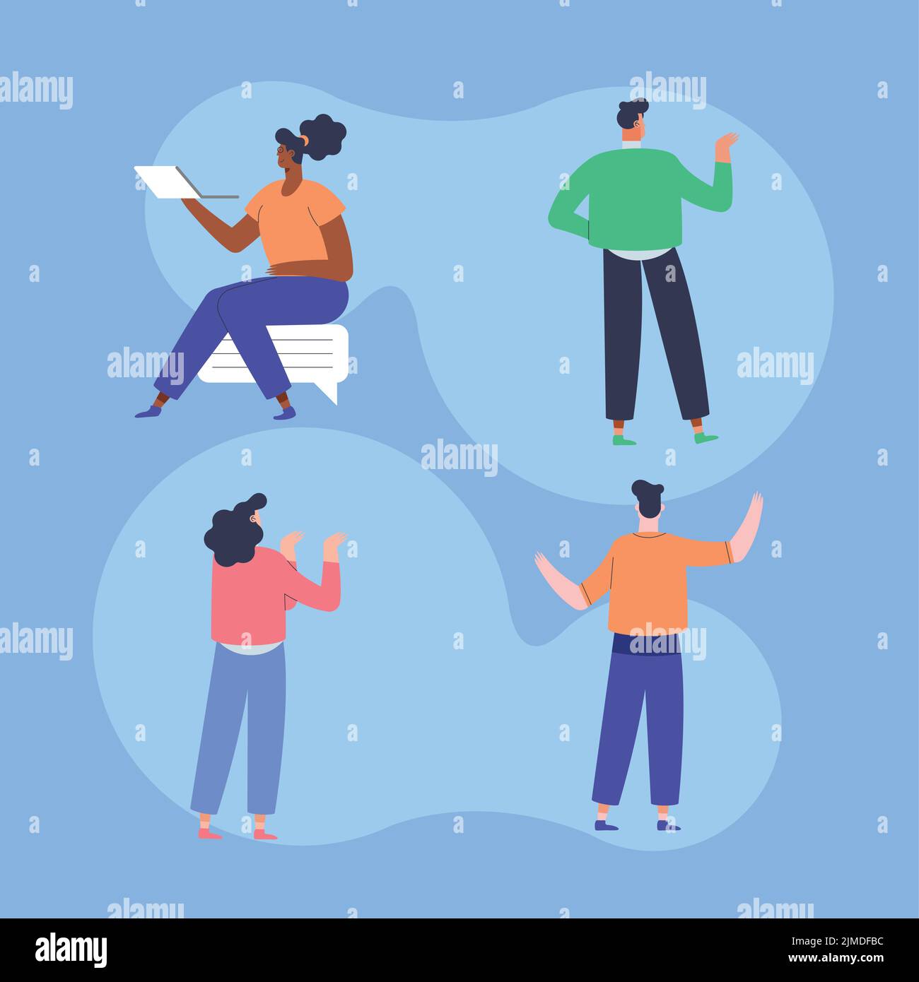 four young persons avatars characters Stock Vector Image & Art - Alamy