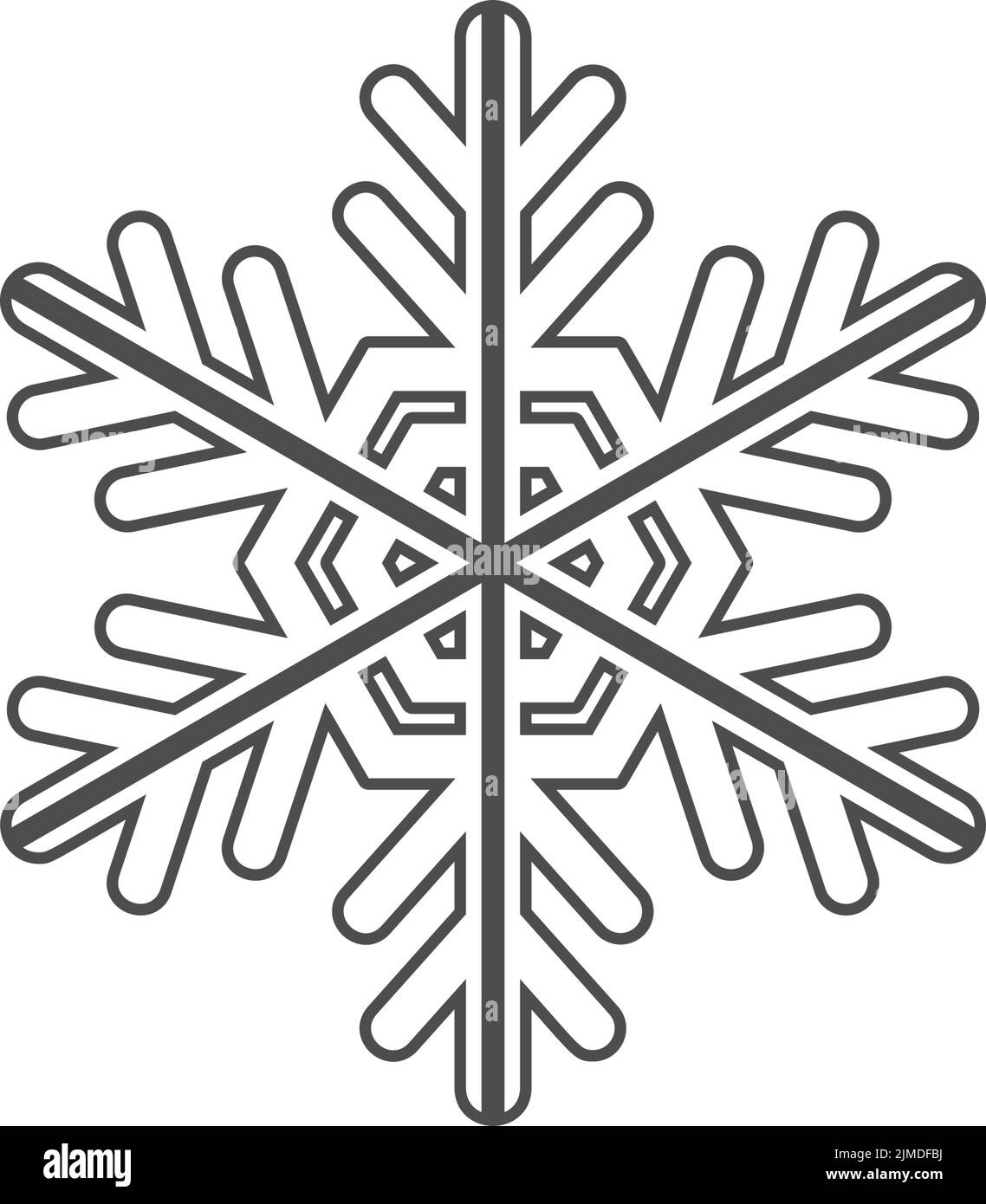 Snowflake silhouette icon. Snow flake stencil blueprint Stock Vector ...