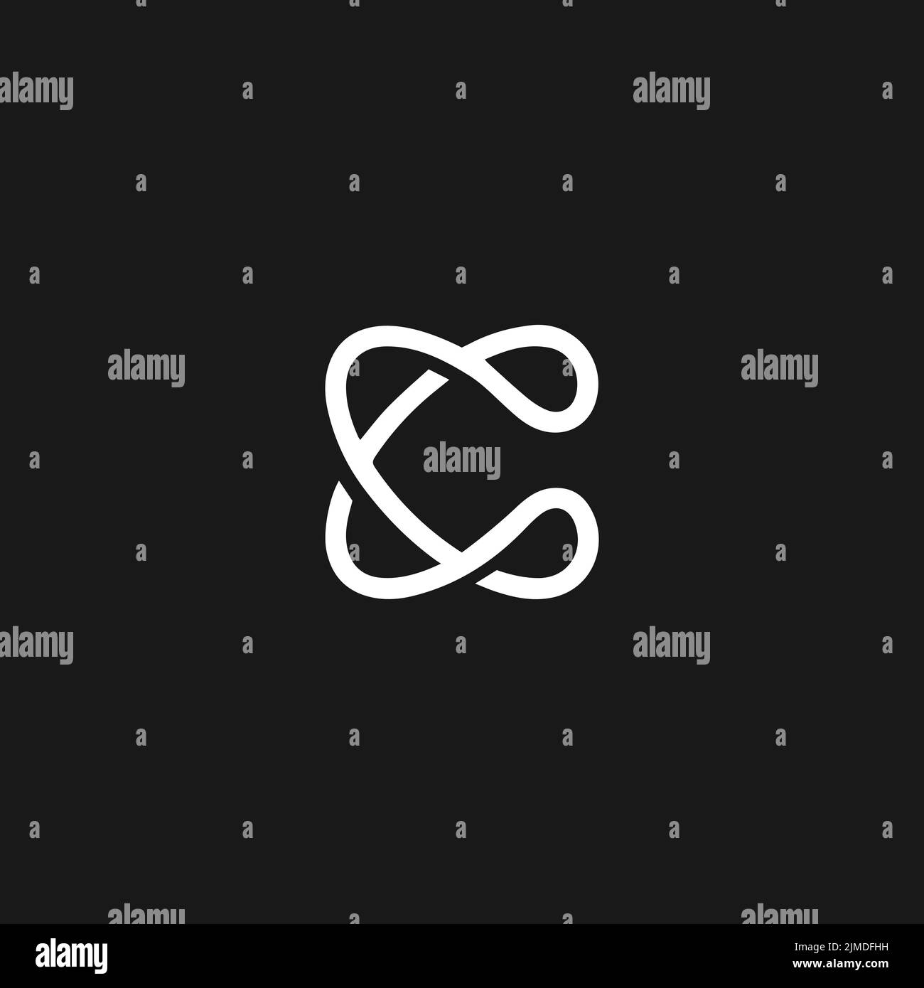 A vector illustration of a letter C logo with twisted lines showing a ...